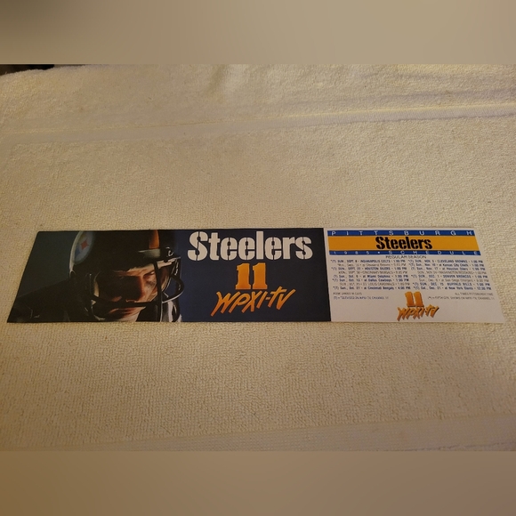Other | Vintage Pittsburgh Steelers Wpxi 1985 Nfl Season Schedule And ...